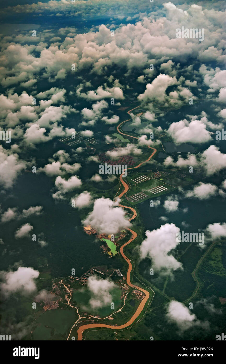 Clouds, forest, terraced fields, Malaysia Stock Photo - Alamy