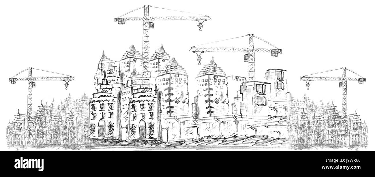 sketching of construction project Stock Photo - Alamy