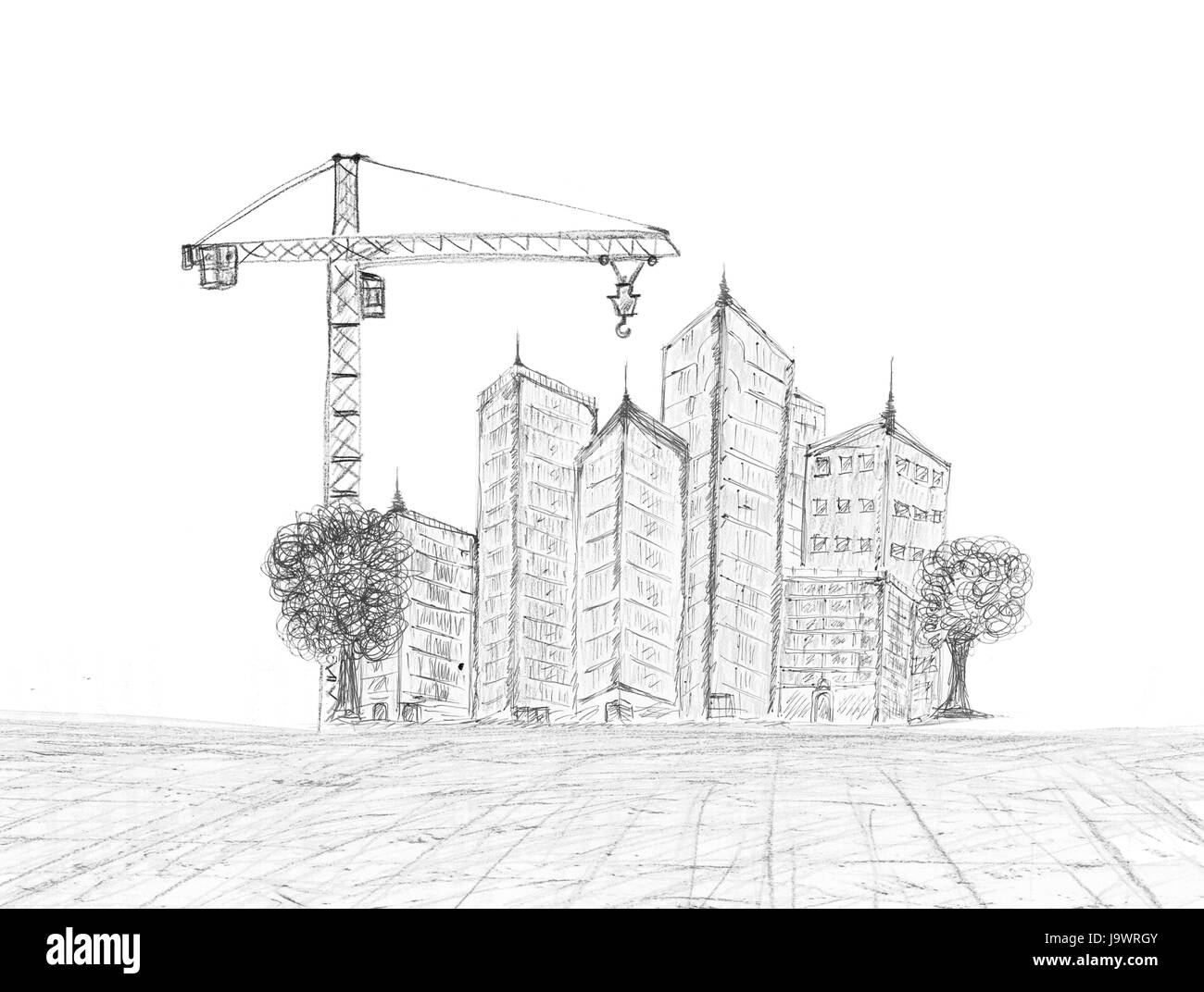 sketching of construction project Stock Photo - Alamy