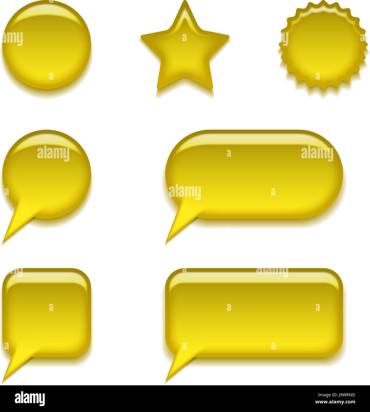 Yellow glass buttons, set Stock Vector Image & Art - Alamy