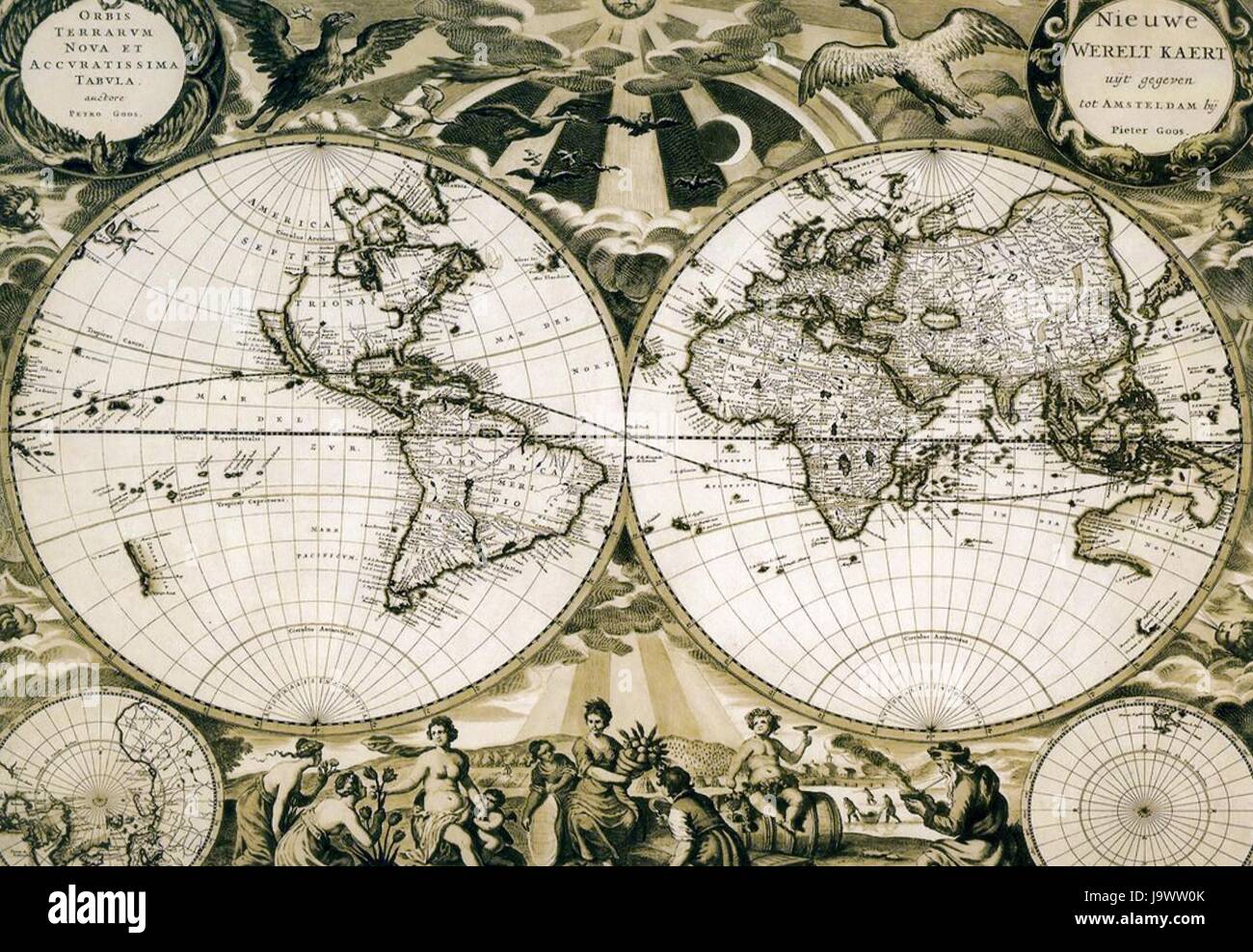 Retro americas map hi-res stock photography and images - Alamy