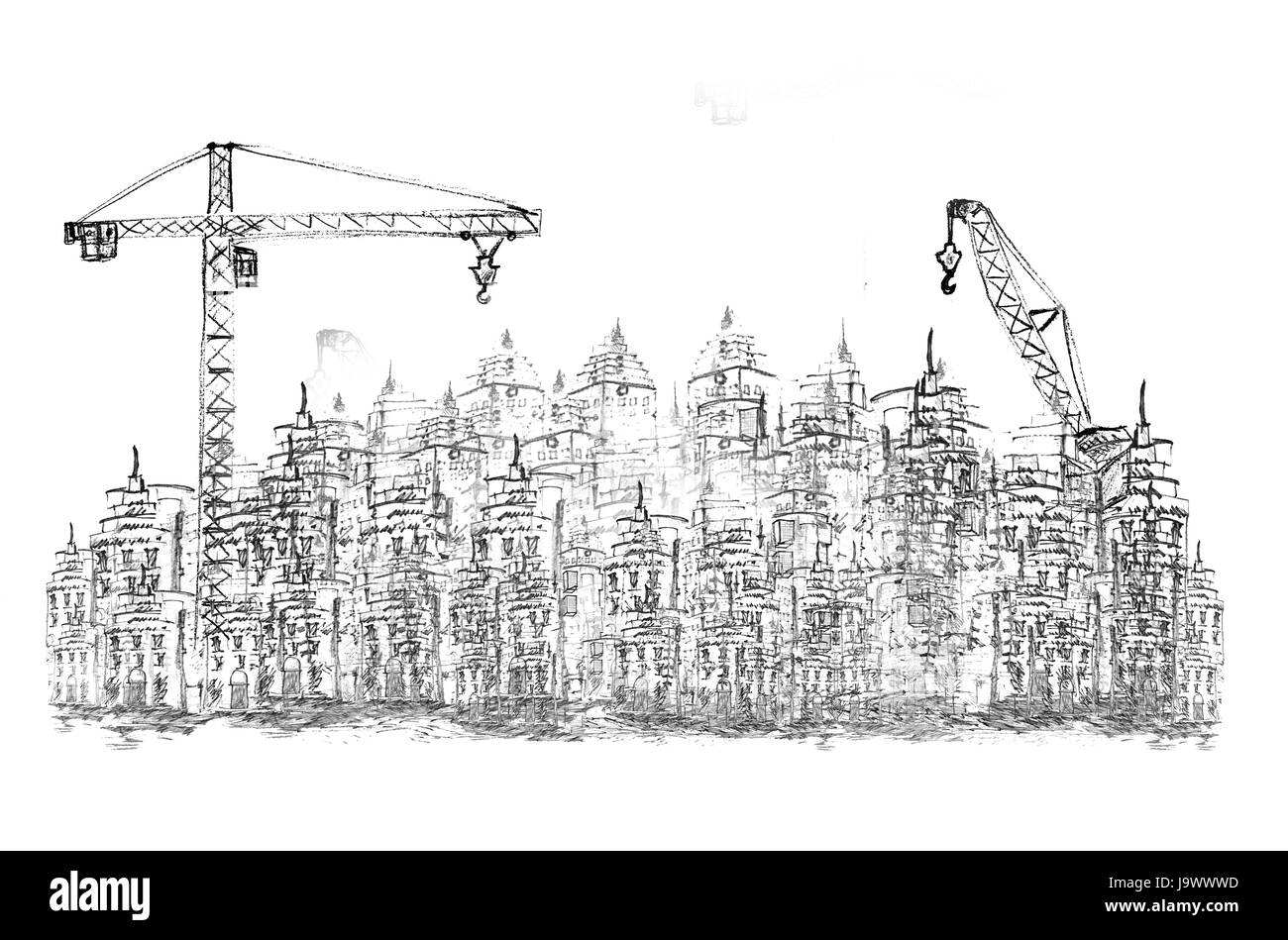 sketching of construction project Stock Photo - Alamy