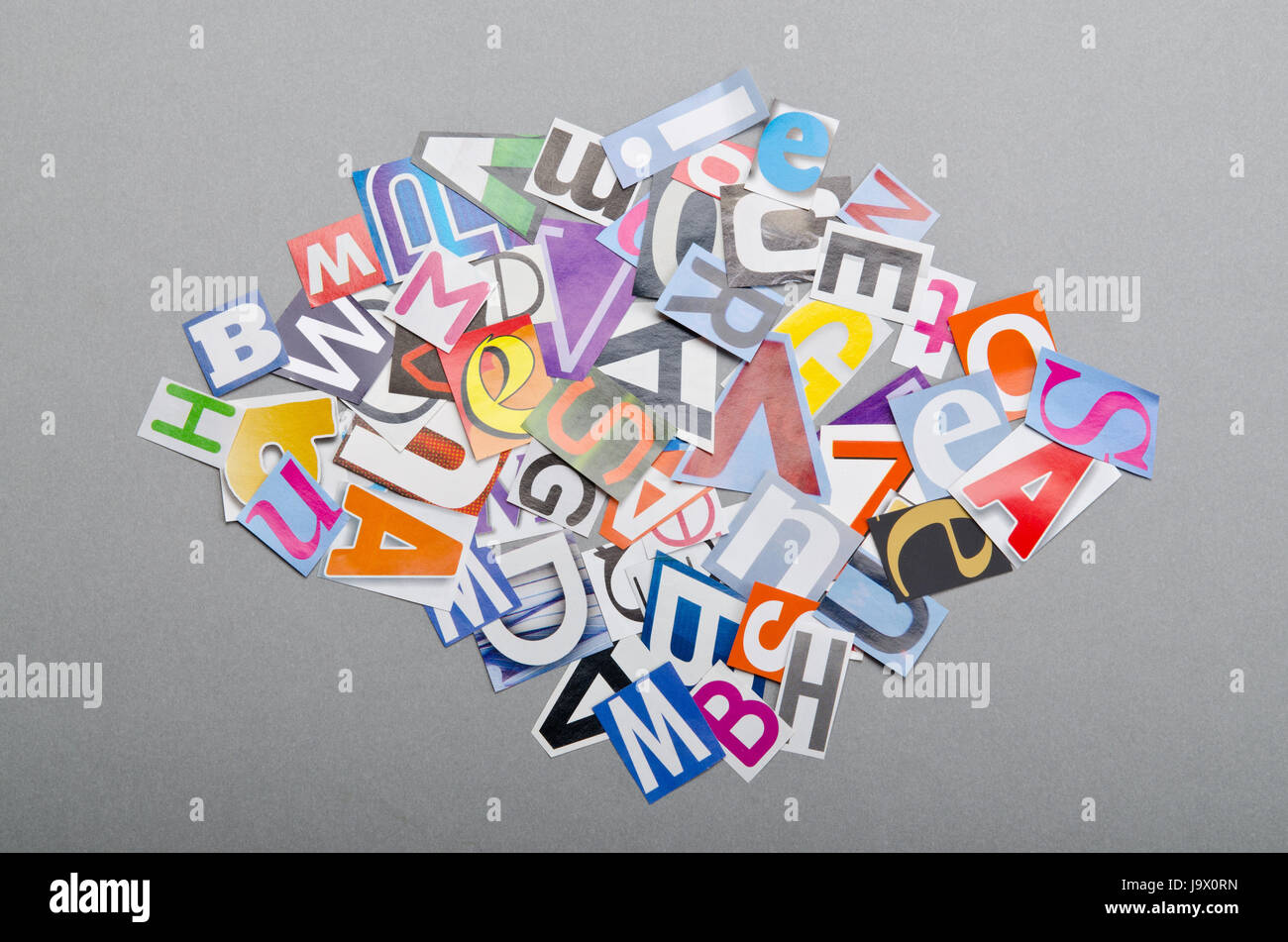 Newspaper magazine alphabet letters numbers hi-res stock photography ...