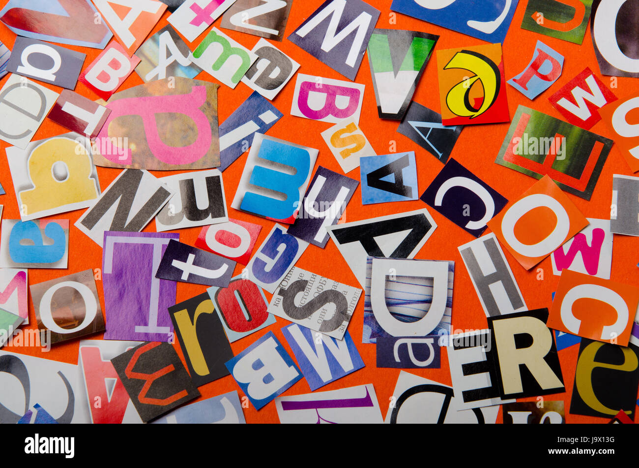 Newspaper magazine alphabet letters numbers hi-res stock photography ...