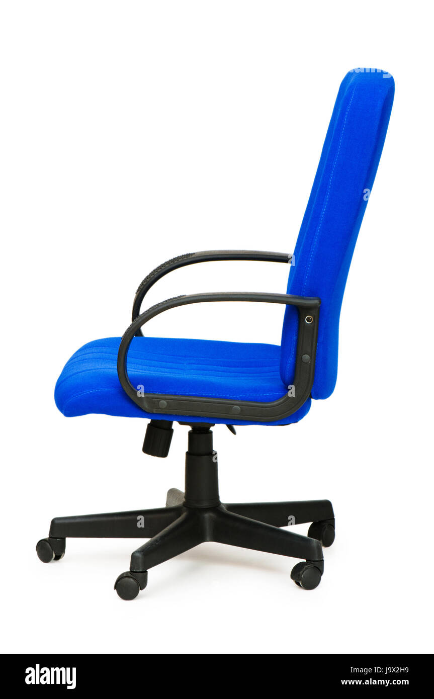 armchair, stool, blue, office, isolated, furniture, wheel, interior ...