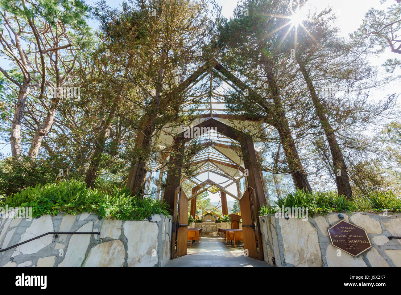 The beautiful Glass Church - Wayfarers Chapel at Rancho Palos Verdes ...