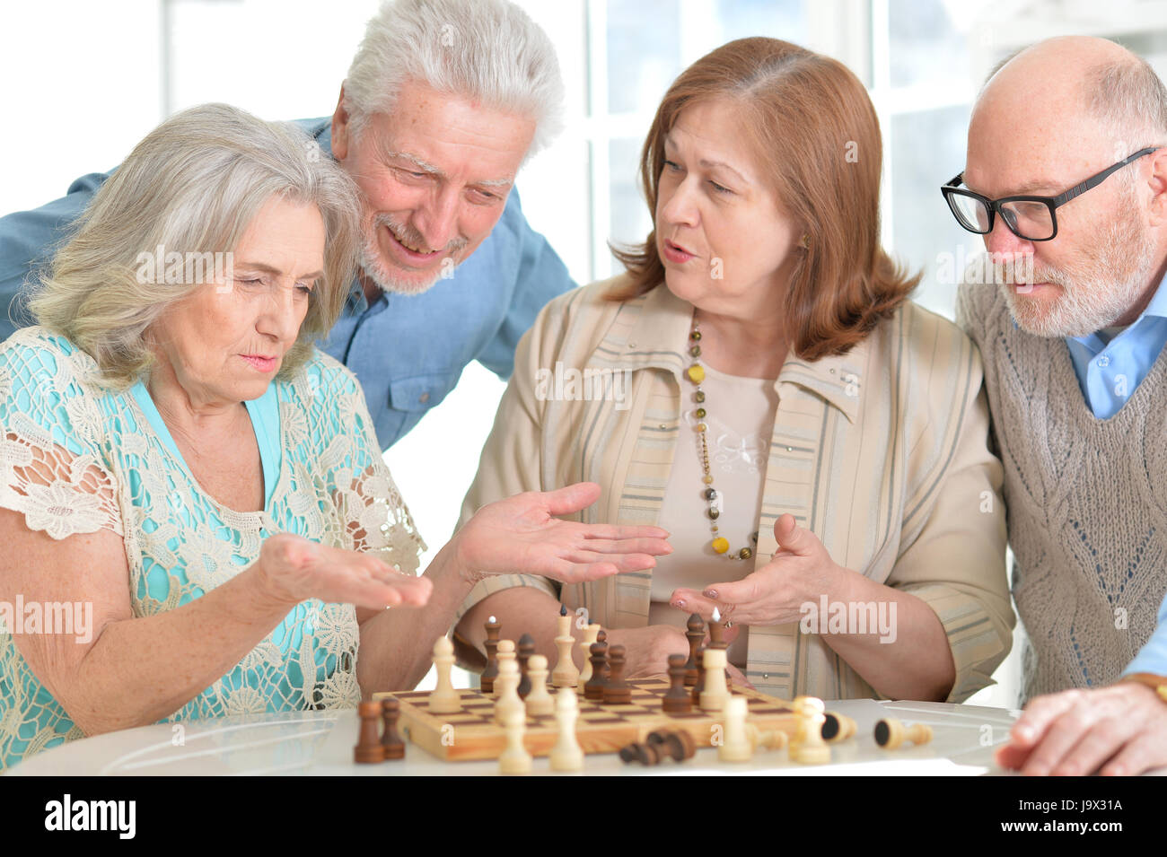 Old people play chess Stock Photo - Alamy