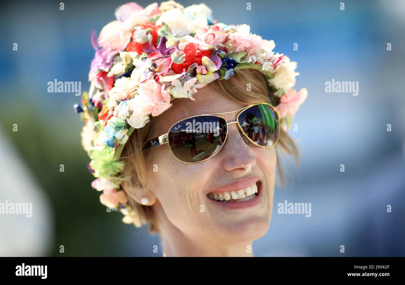 Sarah Tomforde from America on Derby Day of the 2017 Investec Epsom ...