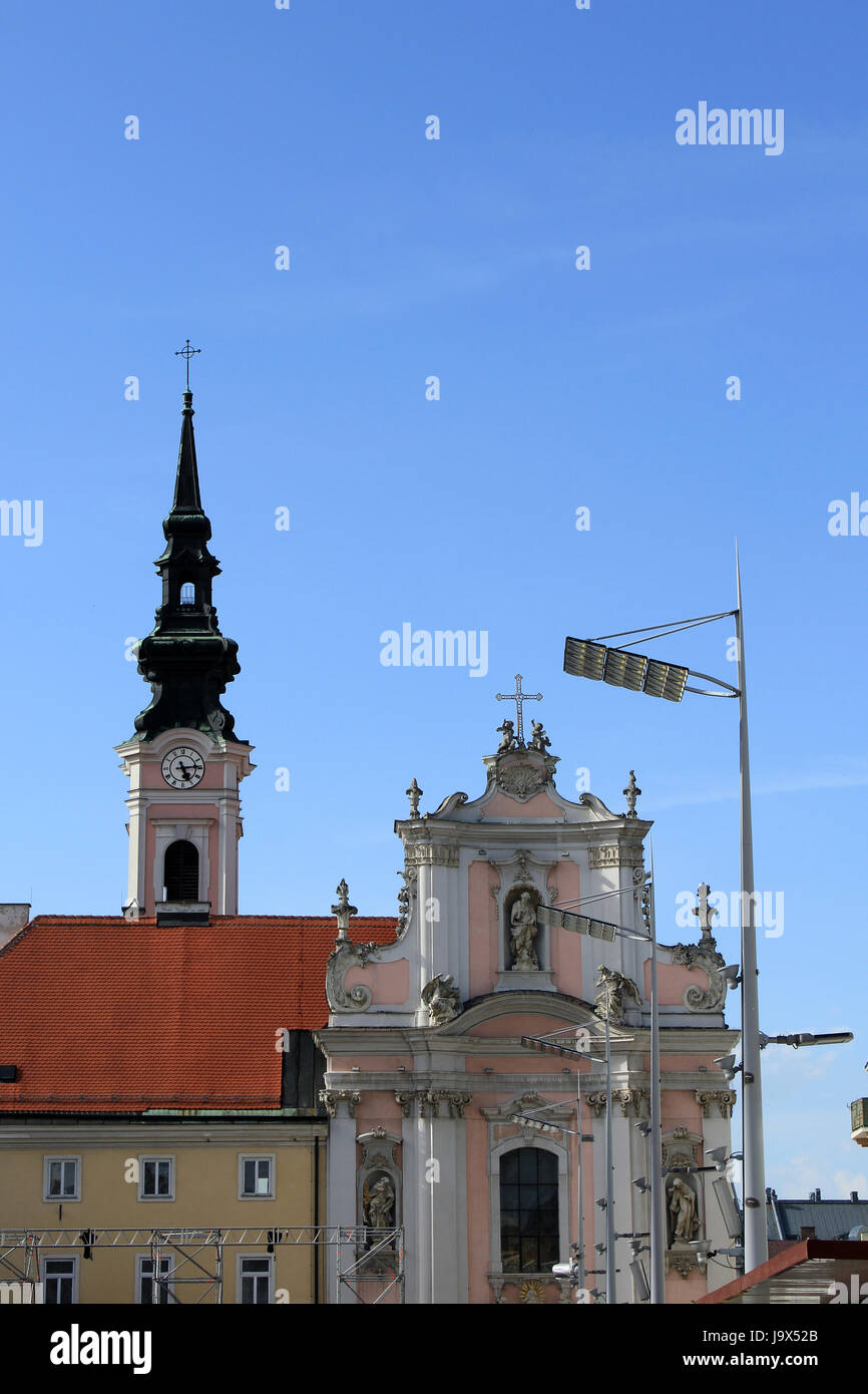 provincial capital, lower austria, main square, saint, tower, church ...