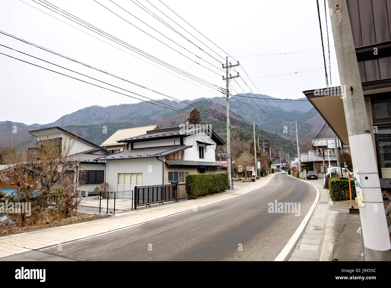 Japan countryside town in yamanashi Stock Photo - Alamy