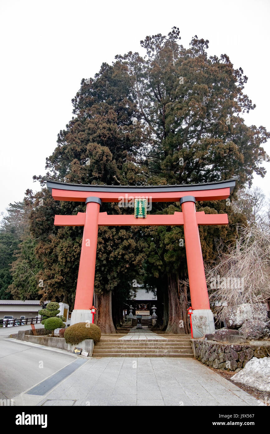Red temple gate post Stock Photo - Alamy