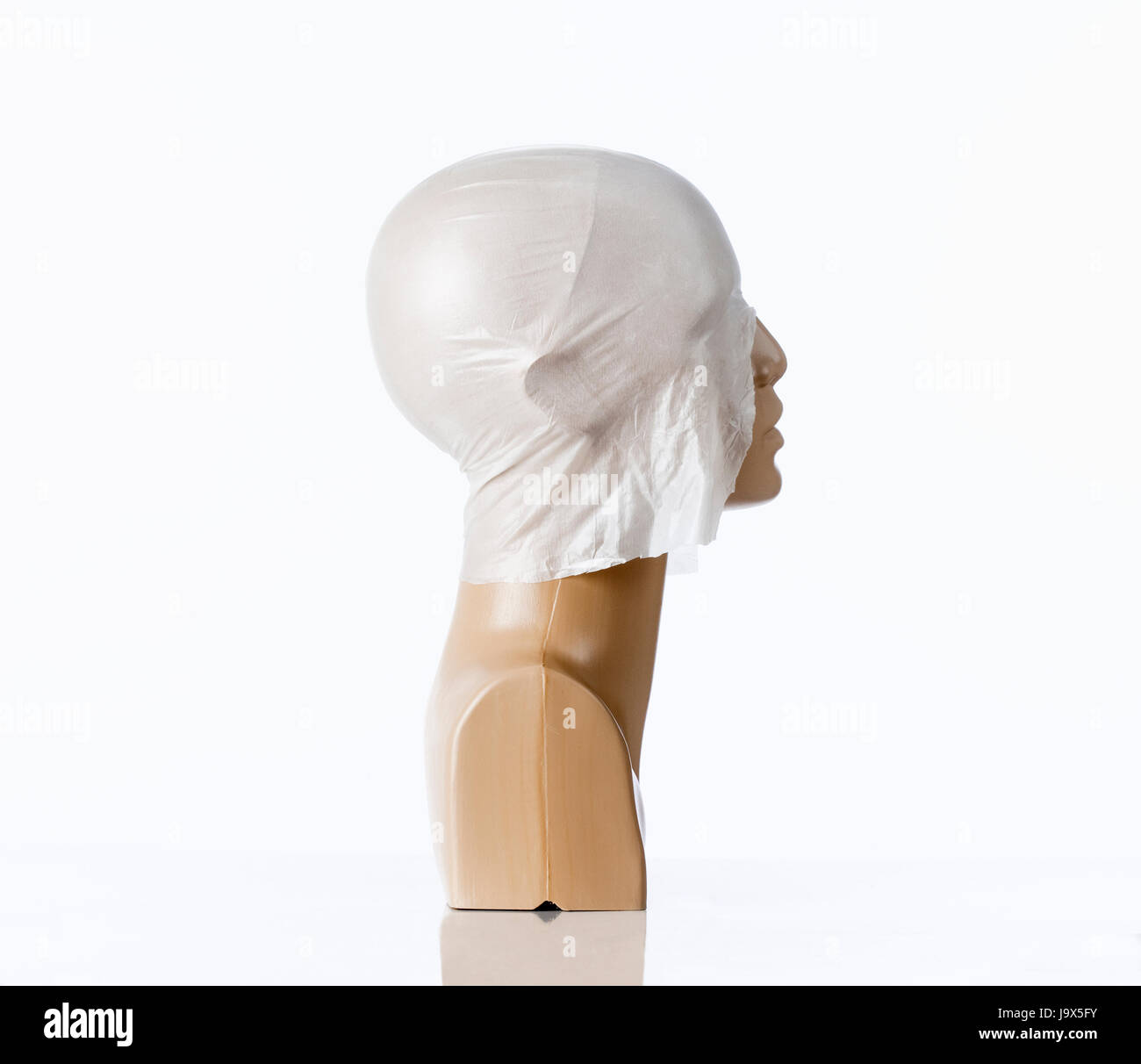 Mannequin Scalp Covered by Plastic As Bald Head Stock Photo - Alamy