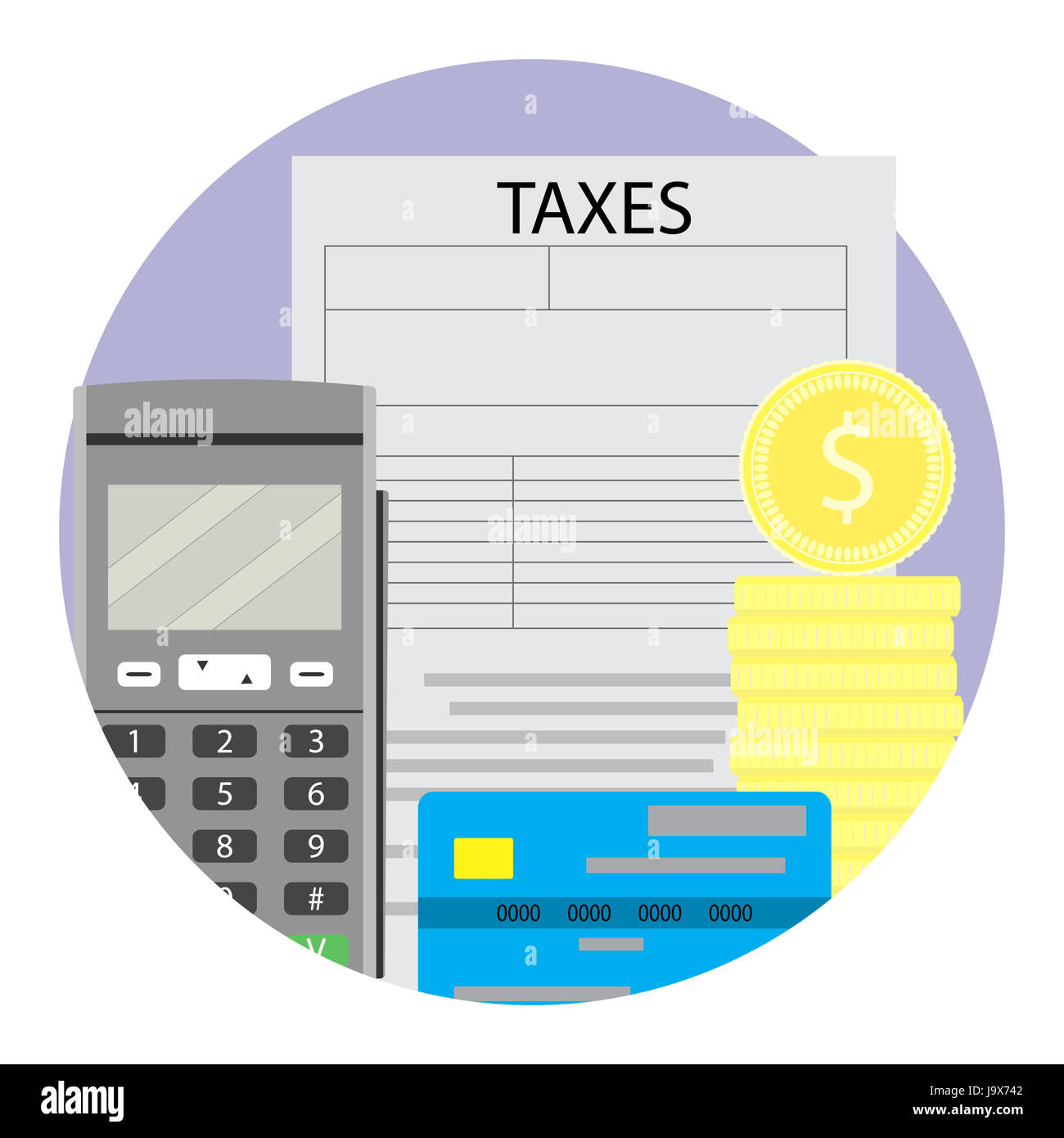 Concept of taxation. Accounting and online tax annual, vector ... Concept of taxation. Accounting and online tax annual, vector ...