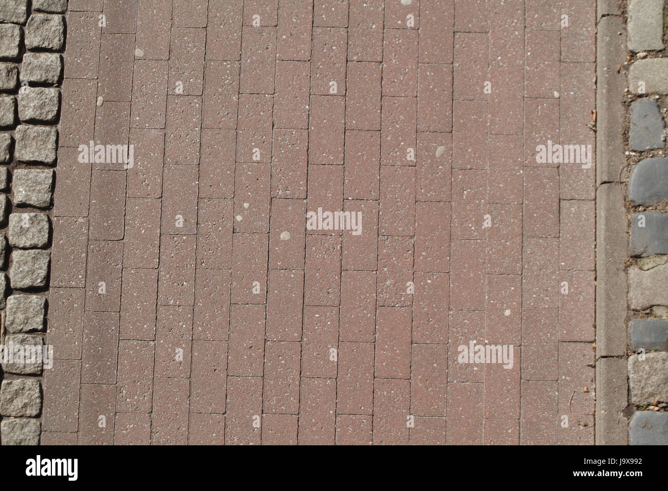 cycle track, red brick stones Stock Photo - Alamy