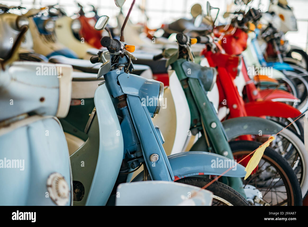 Line up of old motorcycles Stock Photo - Alamy