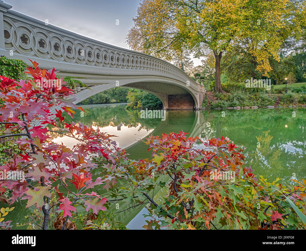 The Bow Bridge is a cast iron bridge located in Central Park, New York ...