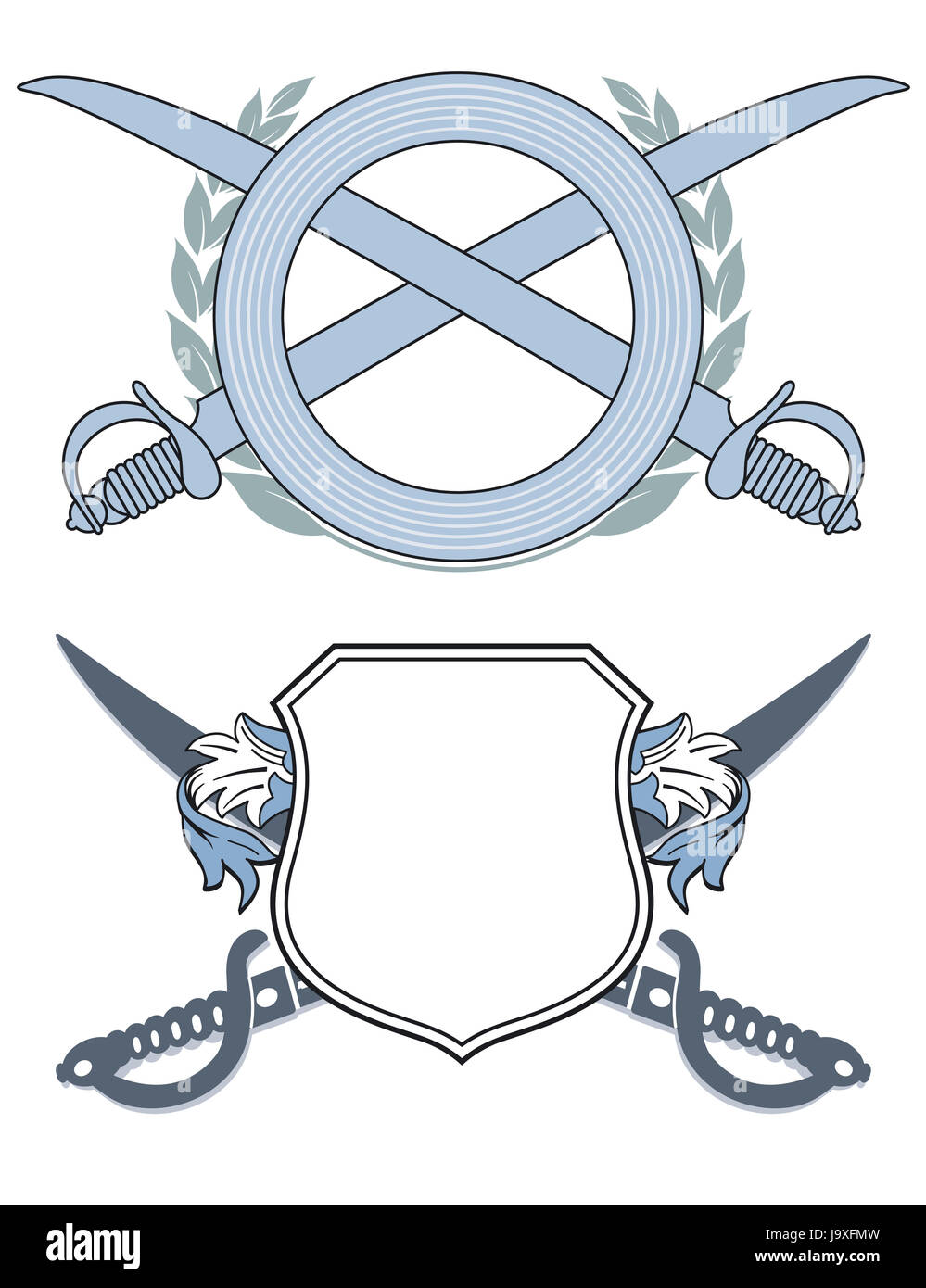 emblem with saber Stock Photo - Alamy