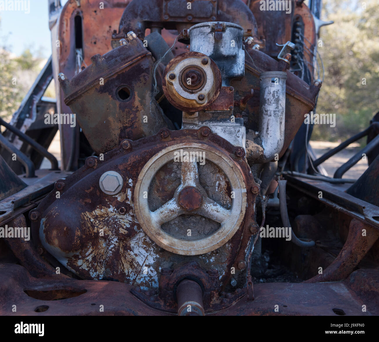 Rusted Engine in the Desert on an old mining site Stock Photo - Alamy