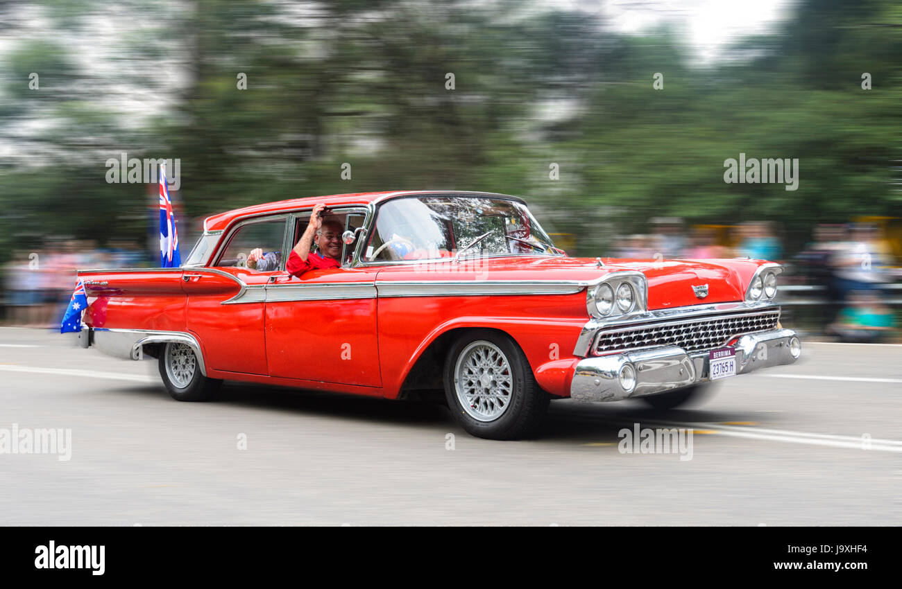 Classic red Ford Fairlane 600 Stock Photo - Alamy