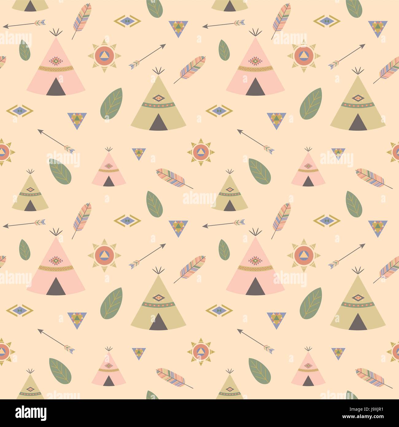 Ethnic boho seamless patterns. Vintage ornament. Background texture ...