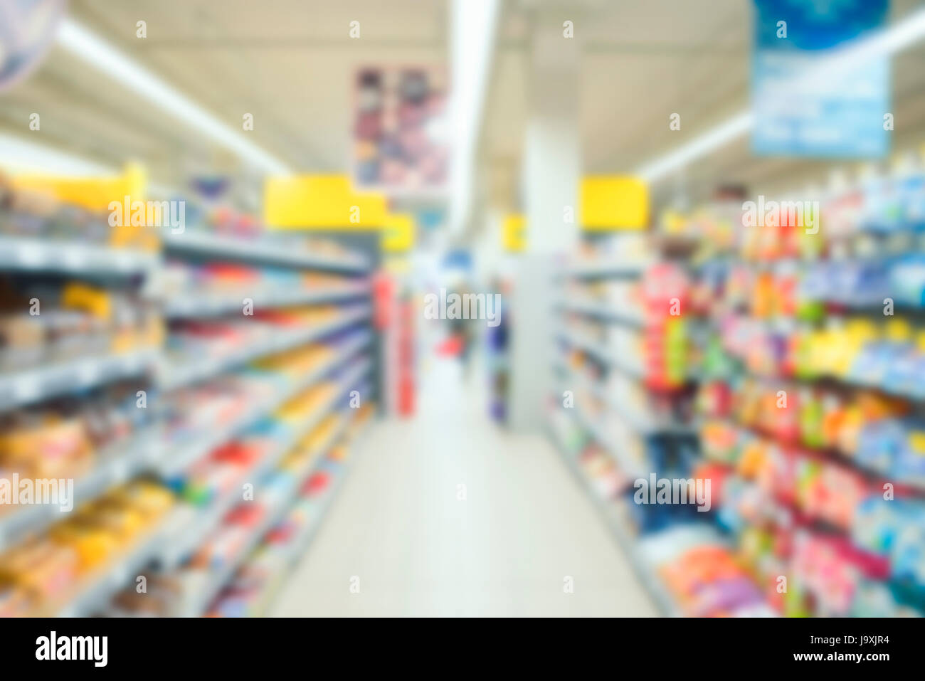 Interior of the supermarket without people, blur photo Stock Photo - Alamy