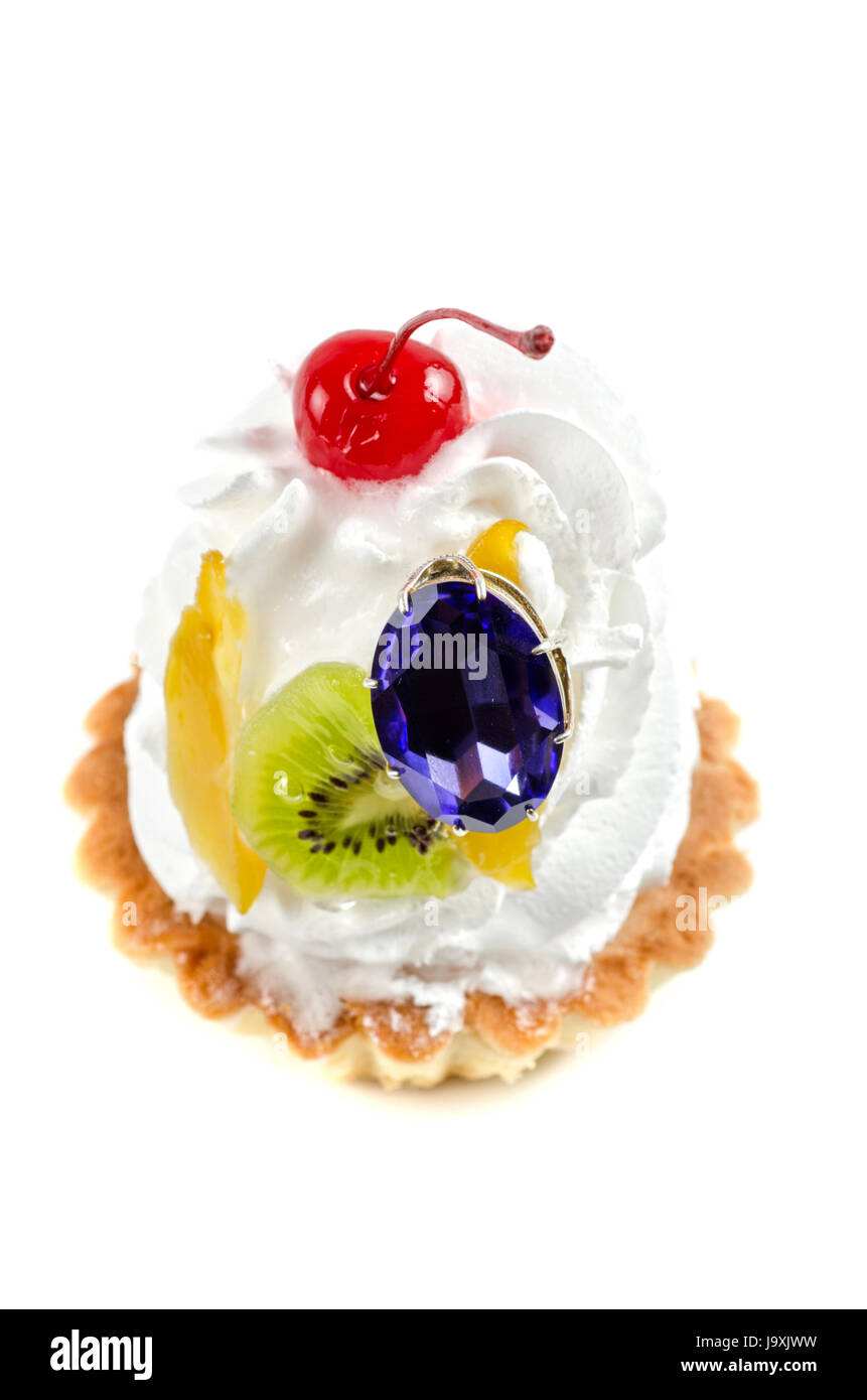 cup, blue, food, aliment, object, sweet, isolated, green, flower ...