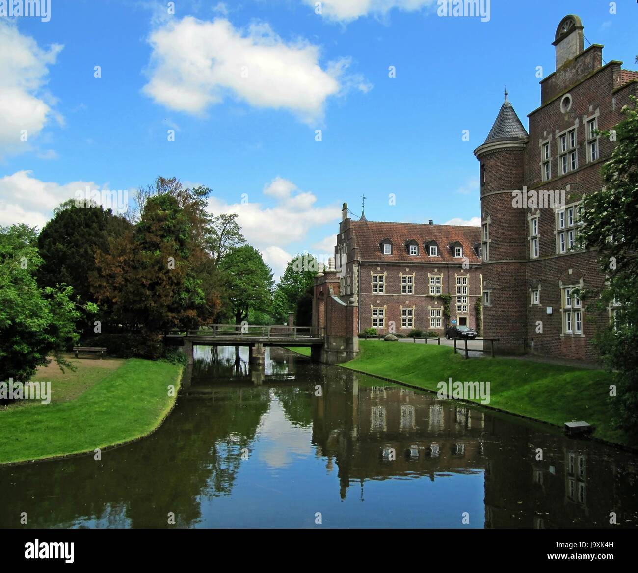 chateau, castle, ditch, chateau, castle, wasserburg, gemen, borken ...