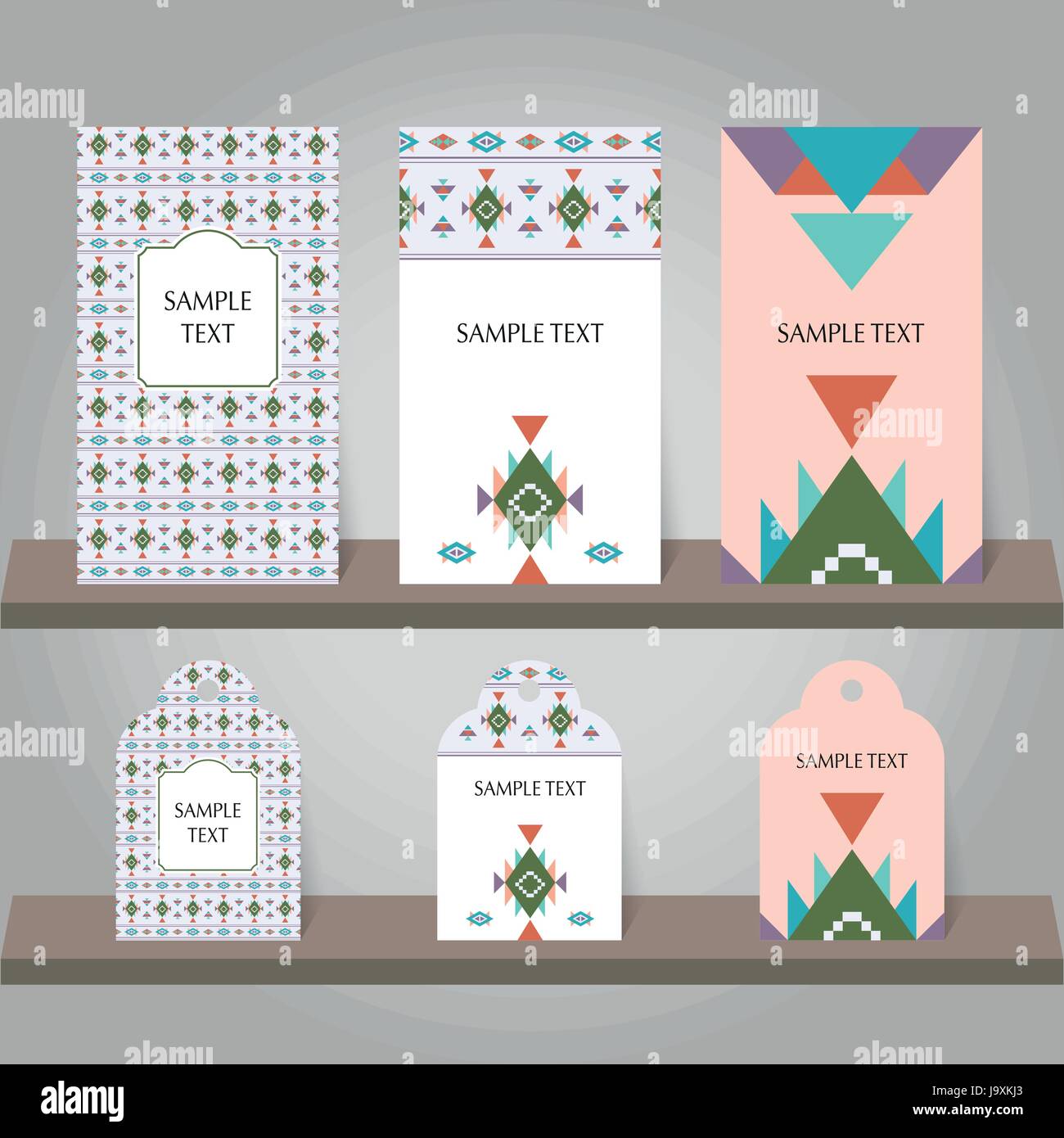Set of abstract invitation and tags templates. Background for printed ...