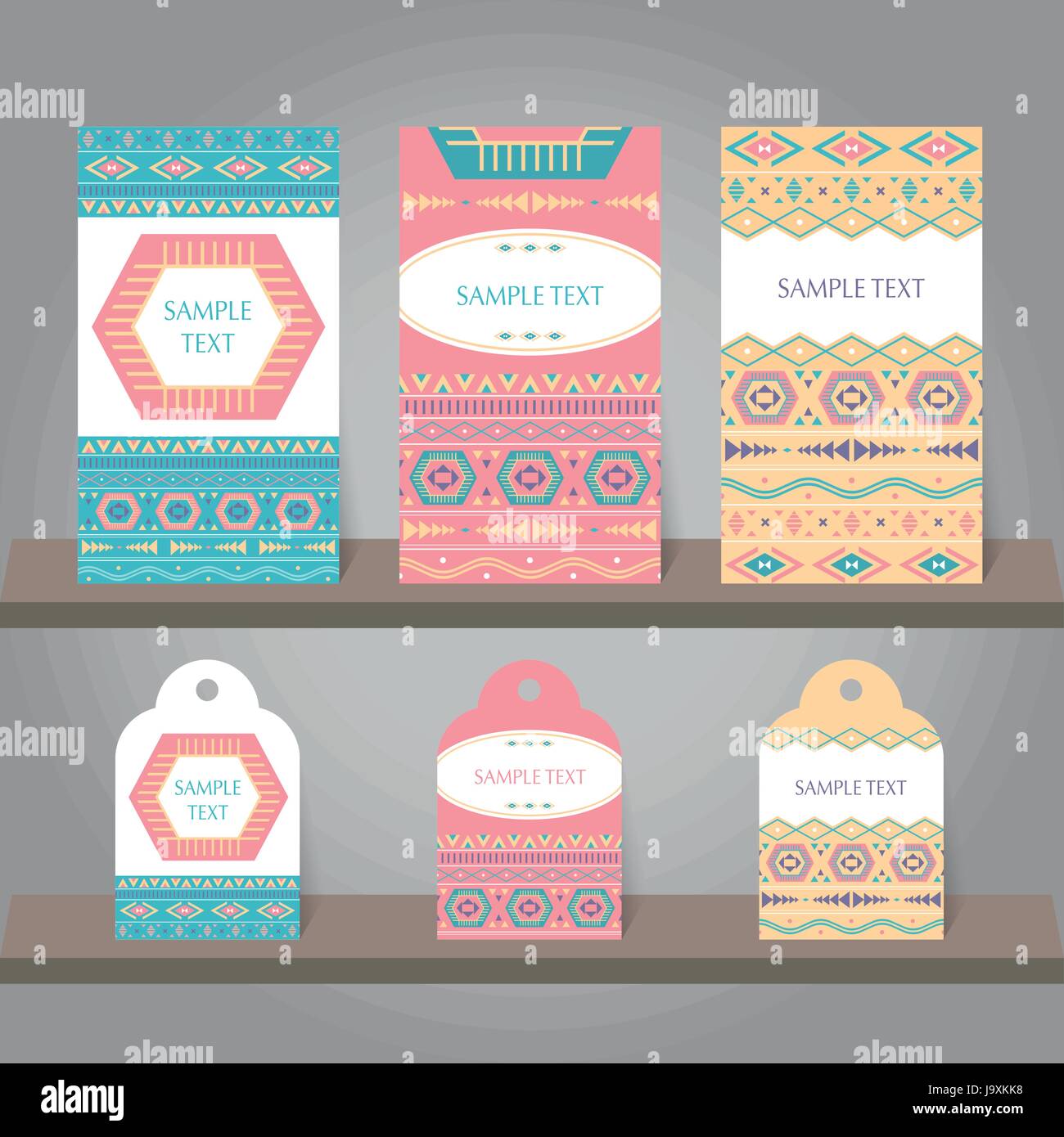 Set of abstract invitation and tags templates. Background for printed ...