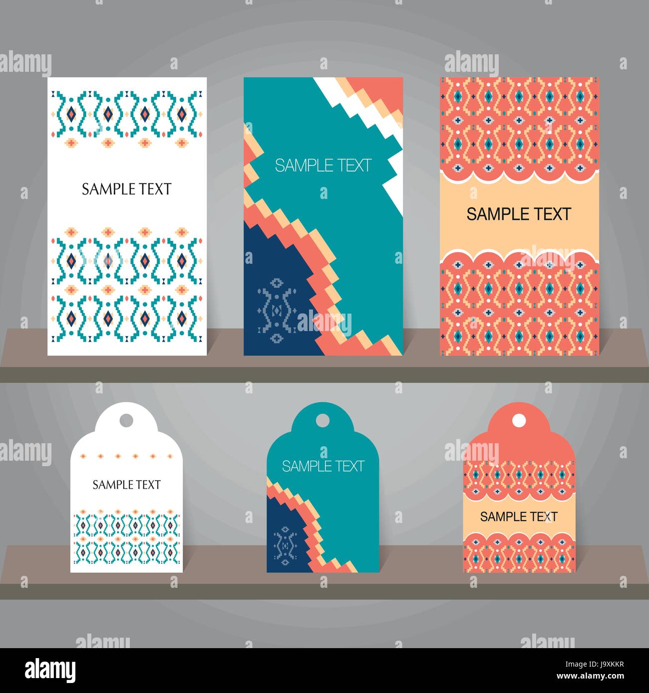 Set of abstract invitation and tags templates. Background for printed ...