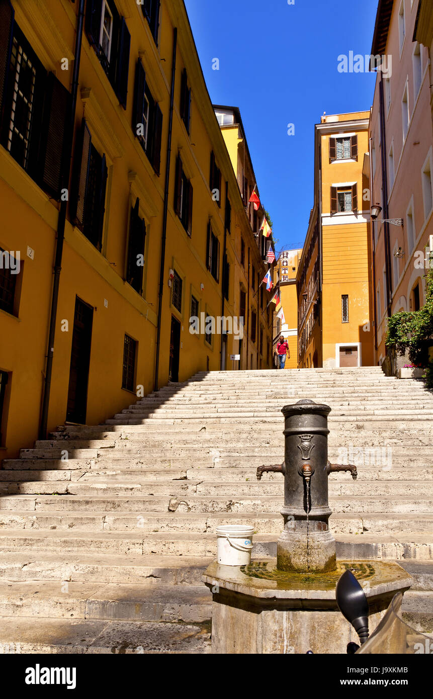 stairs, houses, Rome, roma, fountain, italy, building, buildings ...