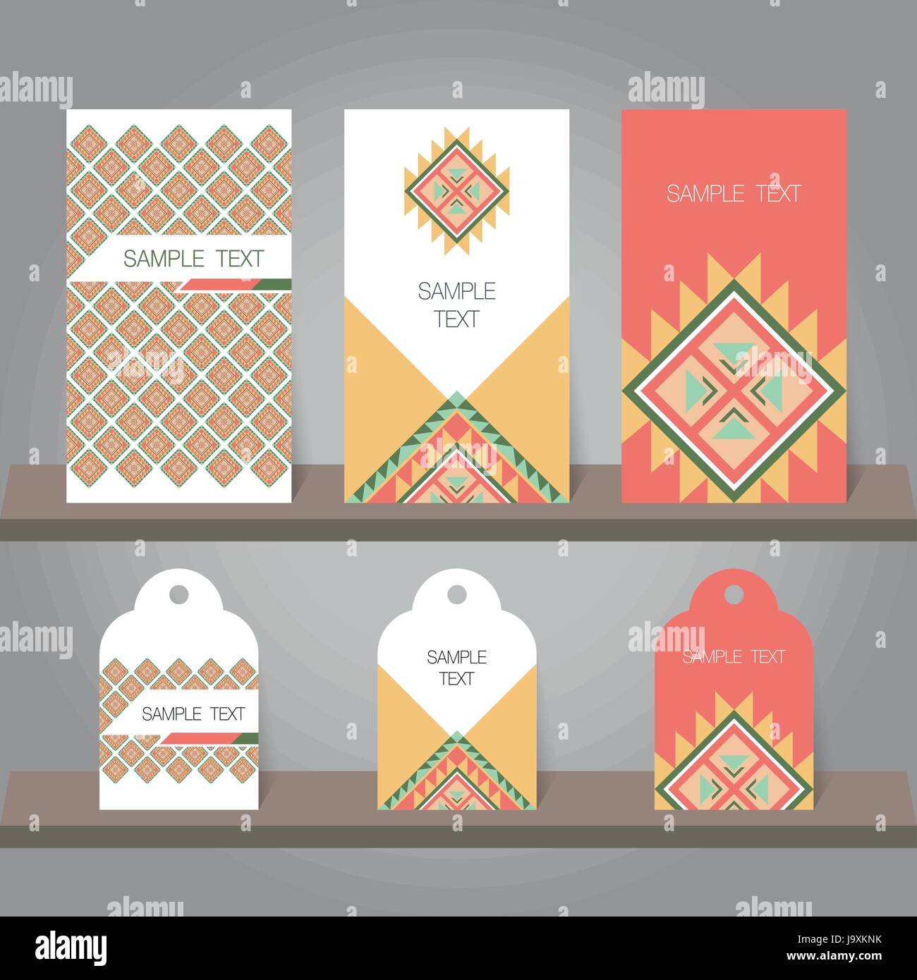 Set of abstract invitation and tags templates. Background for printed ...