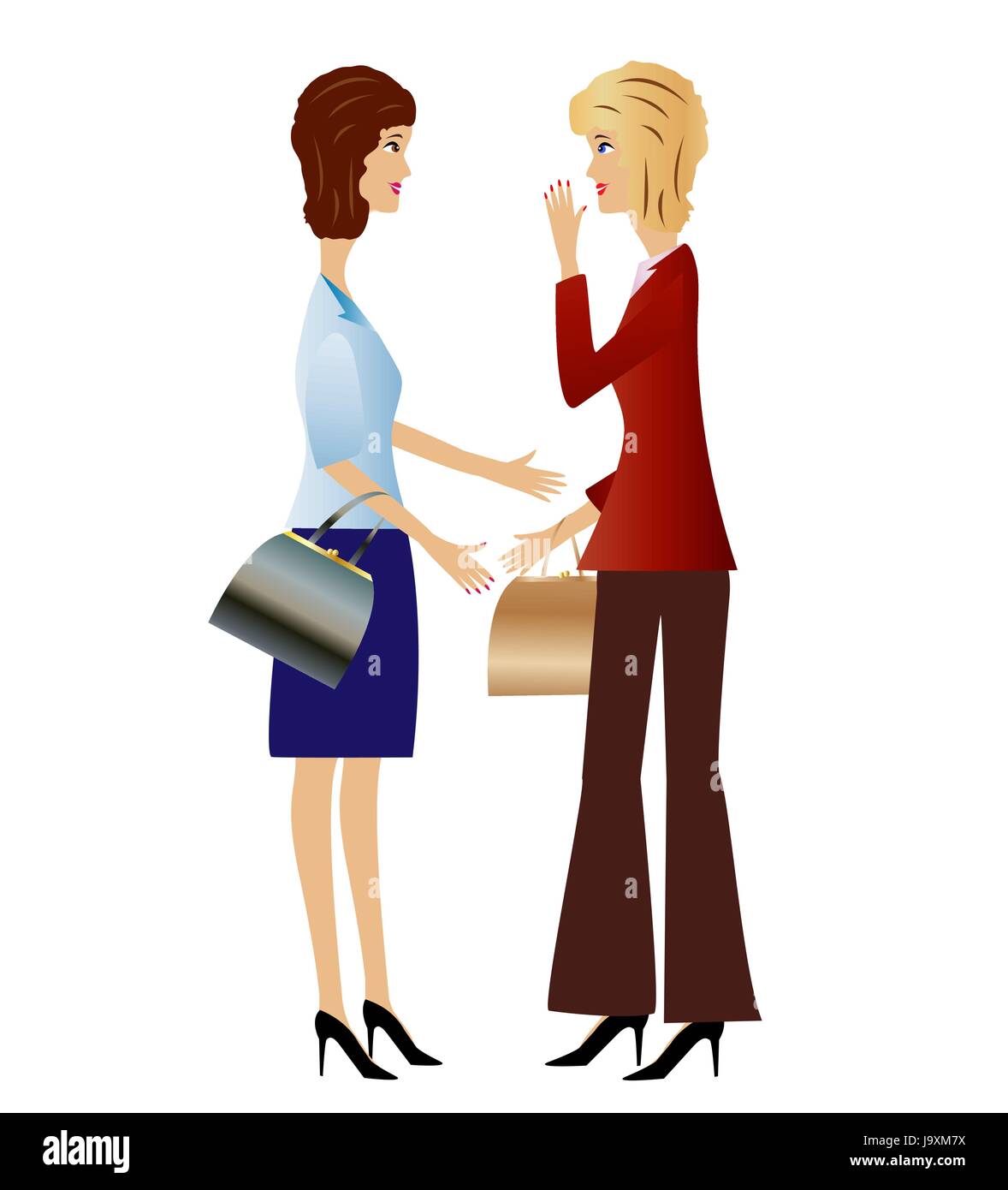 two business woman speak, vector illustration Stock Vector Image & Art ...