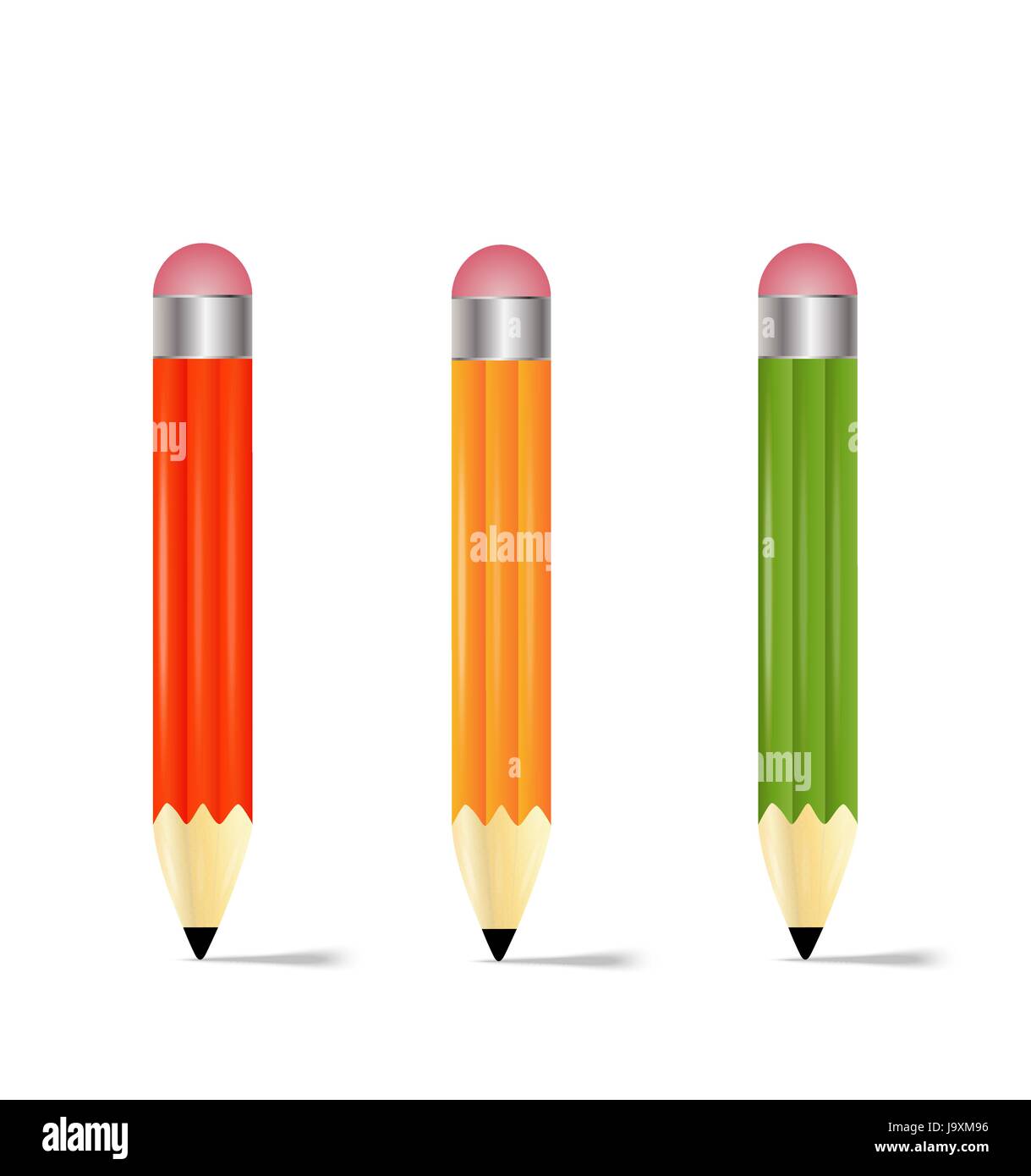 three pencils on a white background, vector illustration Stock Vector ...
