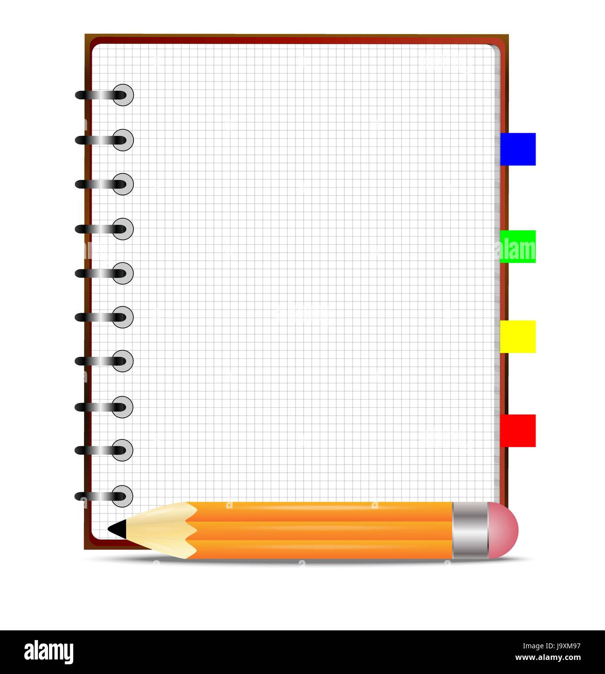 pencil and notebook, on a white background, vector illustration Stock ...