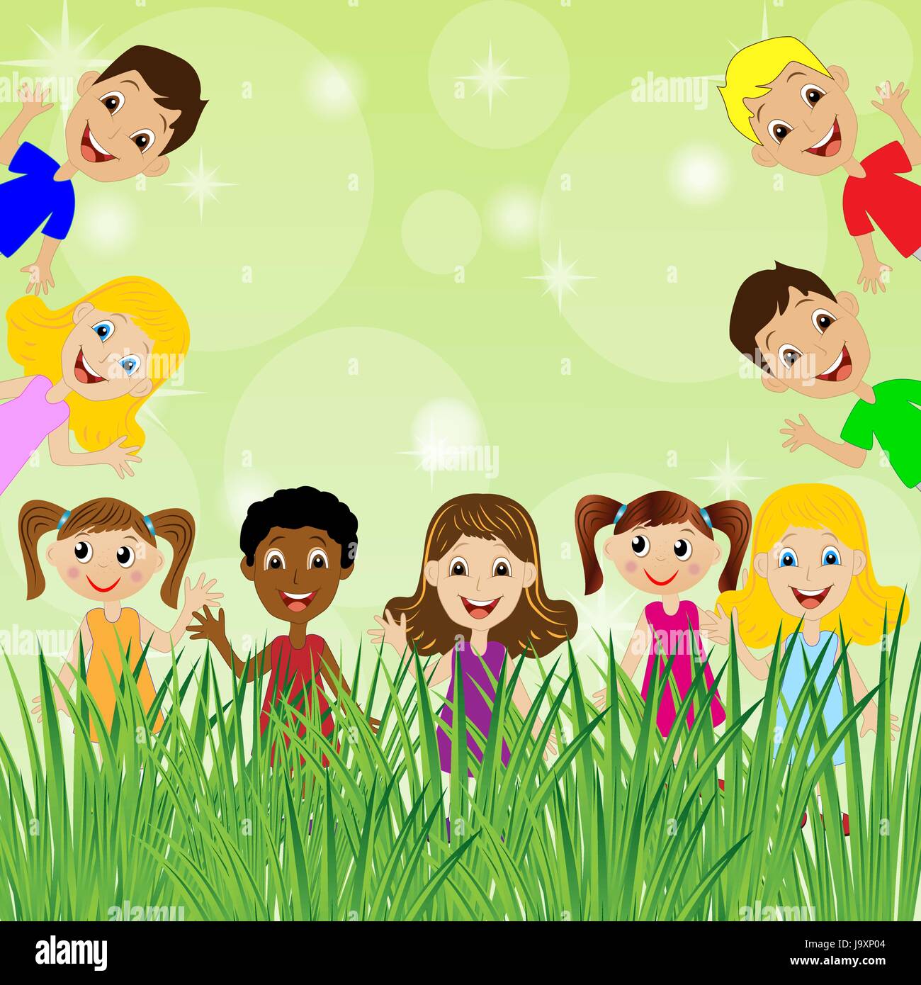 little child and background for design, vector illustration Stock ...