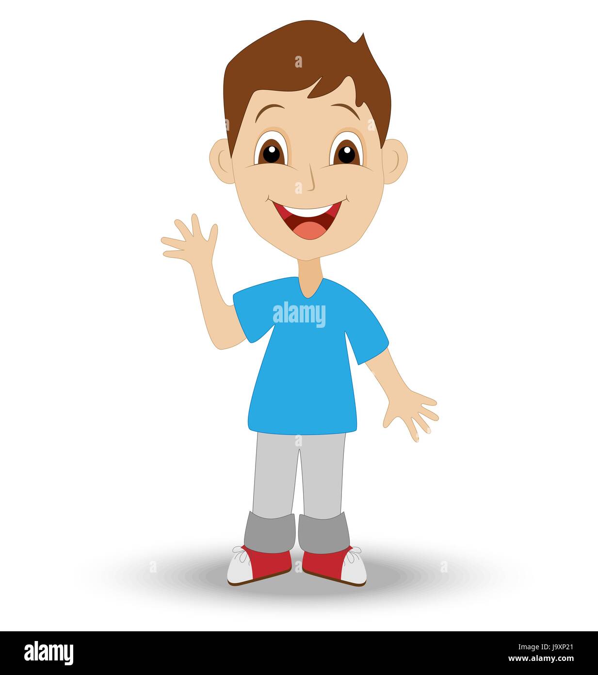 merry little boy on white background, vector illustration Stock Vector ...