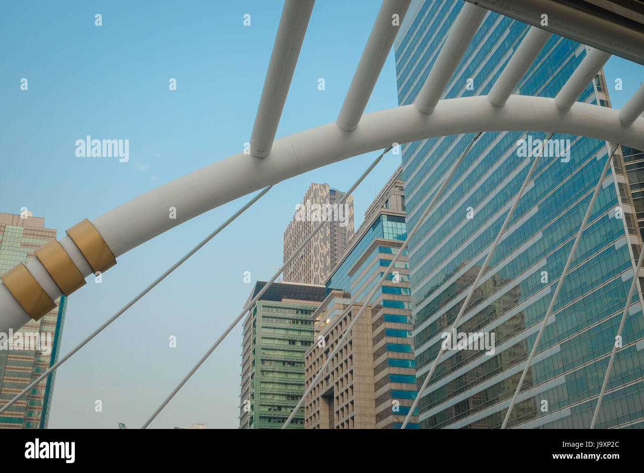 Modern Architecture Bangkok Urban City Skyscrapers Blue Sky Stock Photo ...