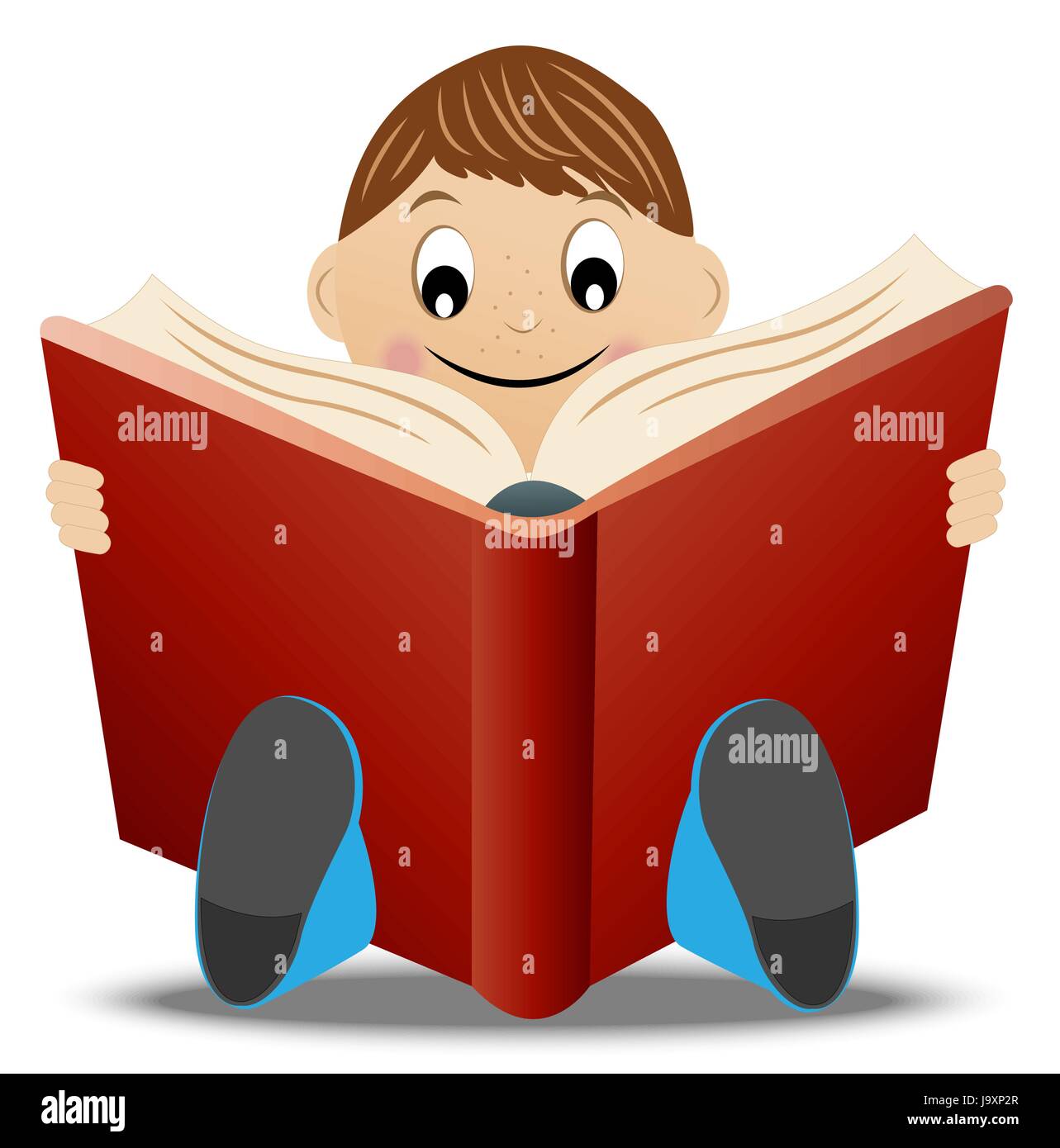 little boy read book, vector illustration Stock Vector Image & Art - Alamy