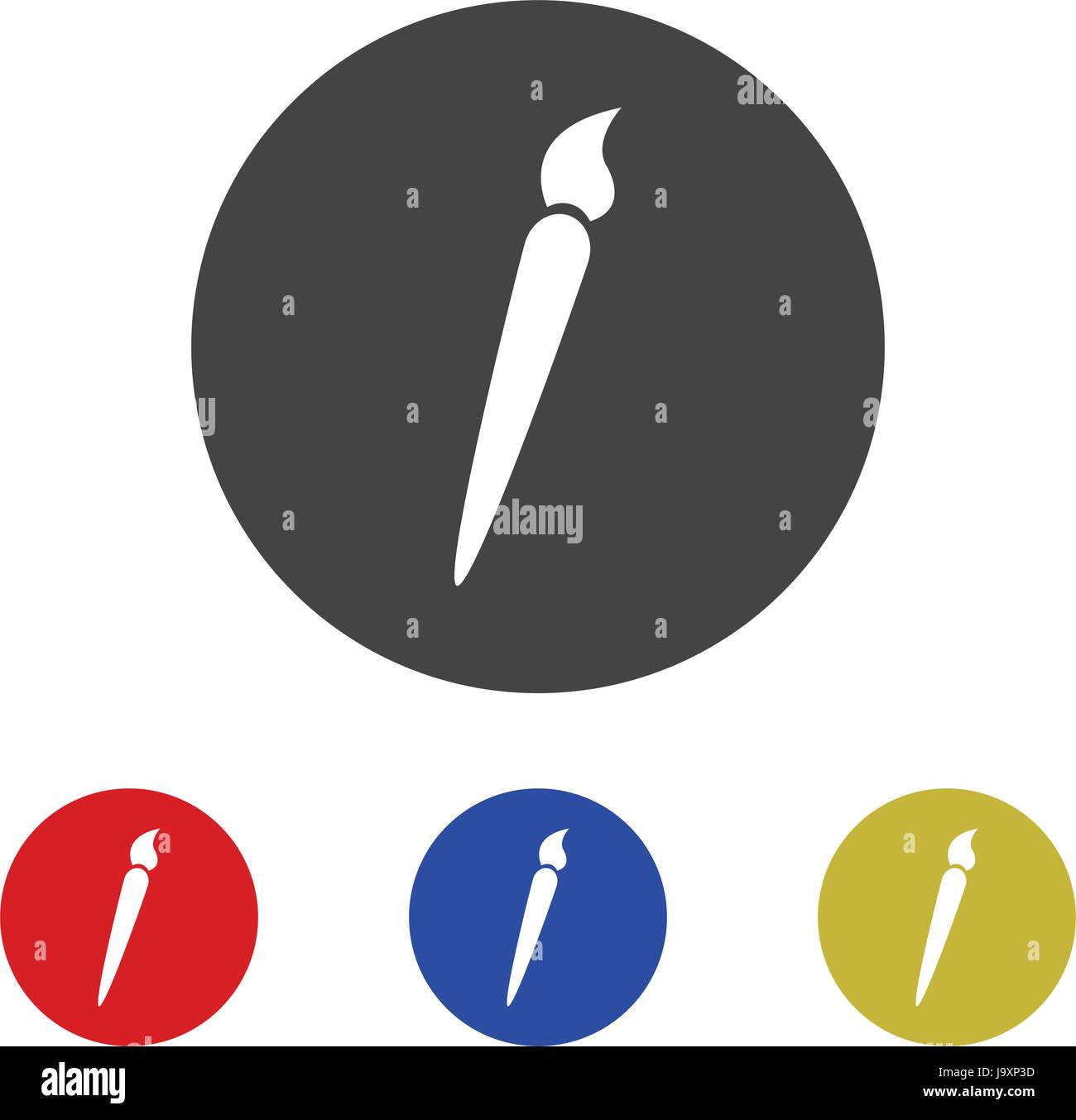 Set of icon brushes in vector on white background Stock Vector Image ...