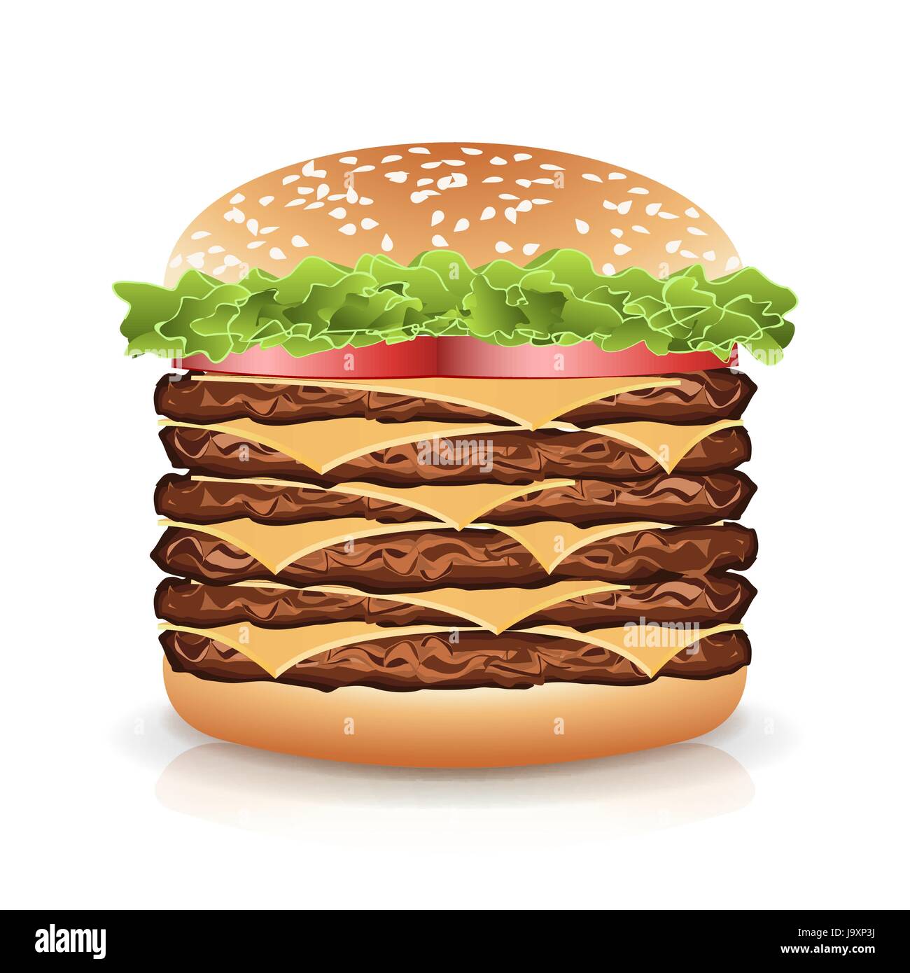 Fast Food Realistic Burger Vector. Realistic vector illustration of ...