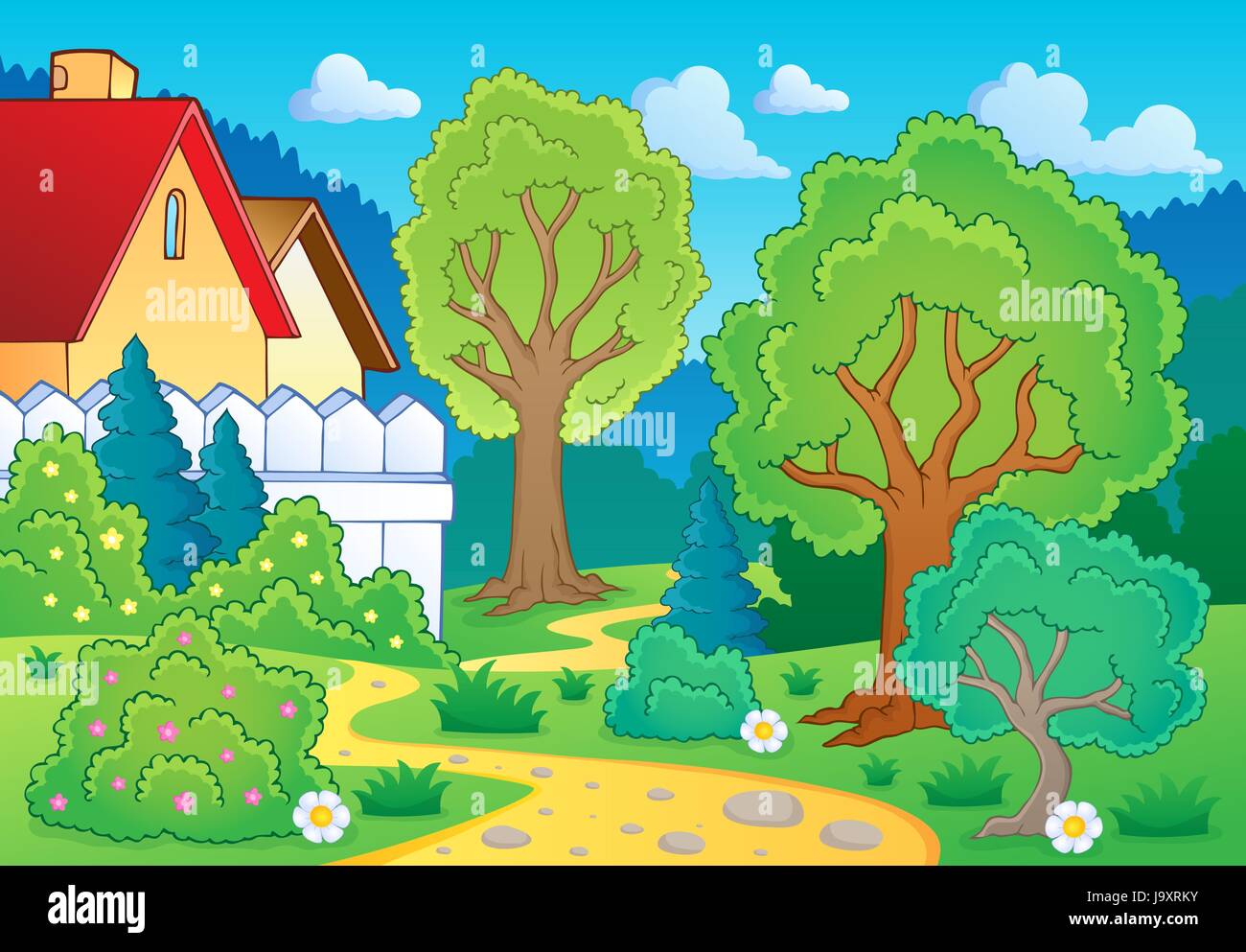 Village scenery drawing landscape hi-res stock photography and images ...
