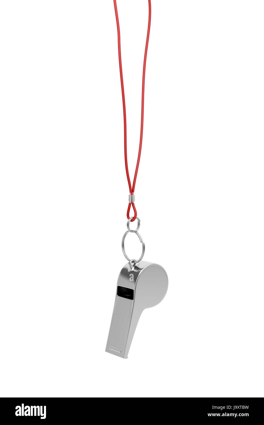 Metal whistle isolated on a white background Stock Photo - Alamy