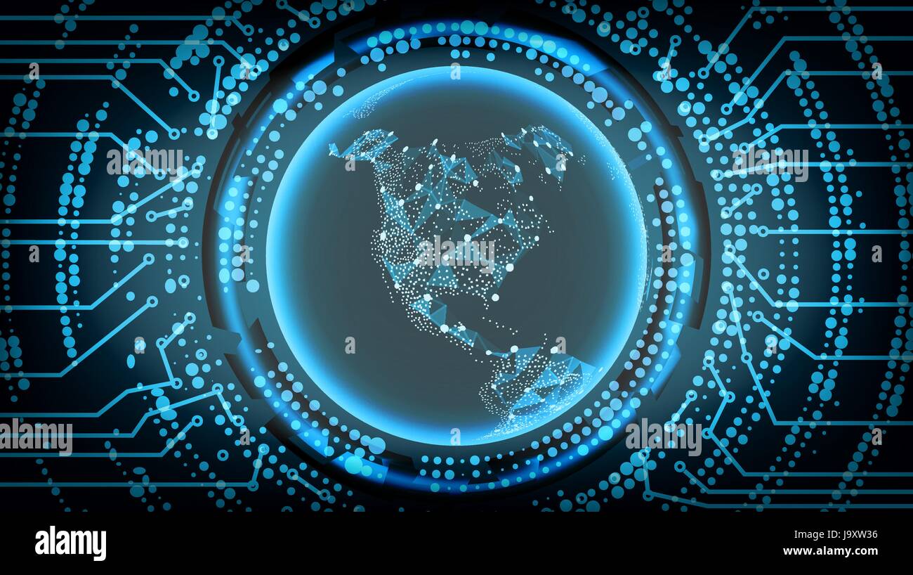 Future Technology Cyber Concept Background. North America. Vector ...