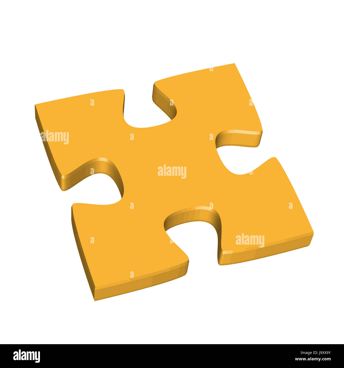 3d puzzle piece yellow Stock Photo - Alamy