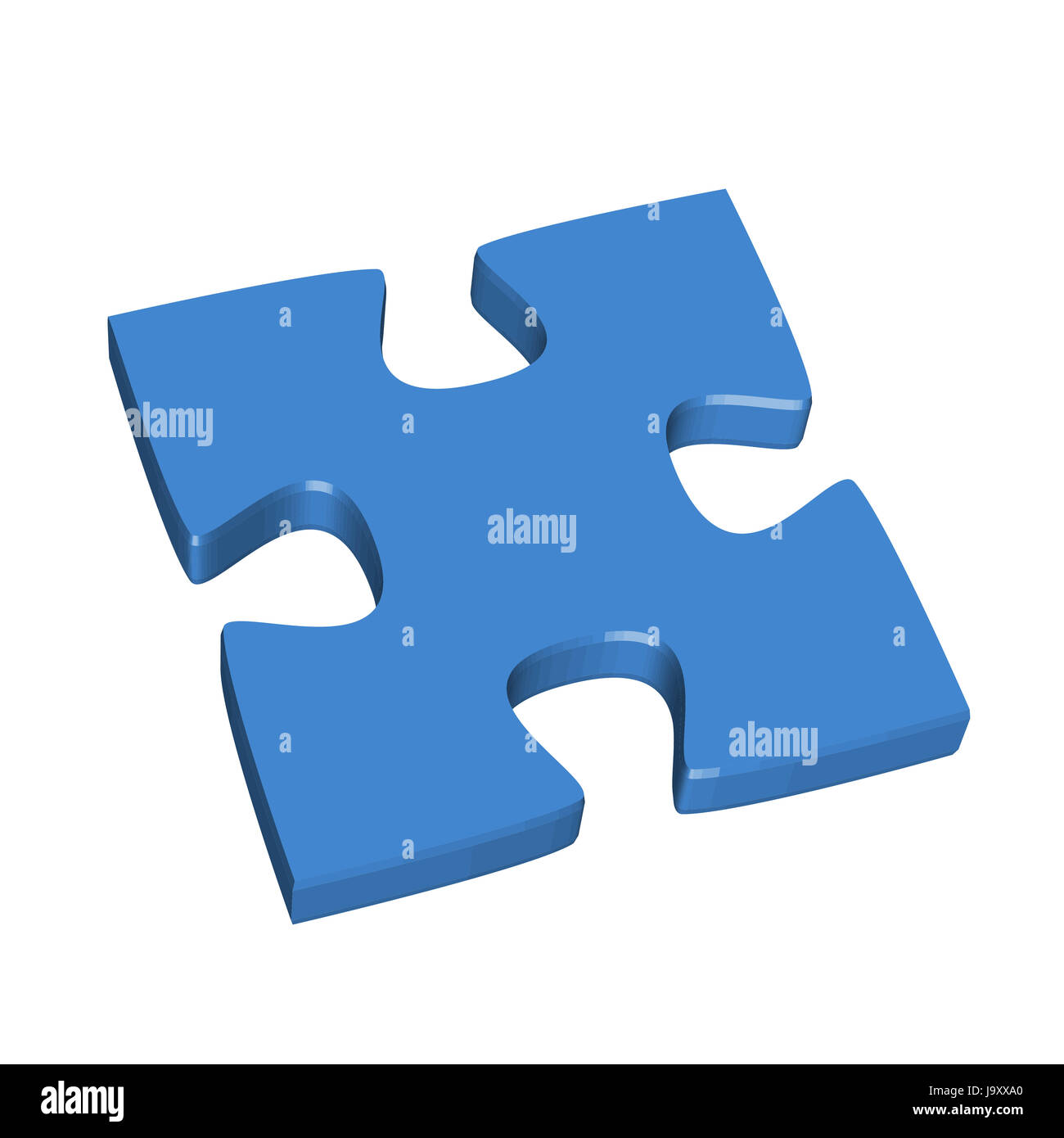 3d puzzle piece blue Stock Photo - Alamy