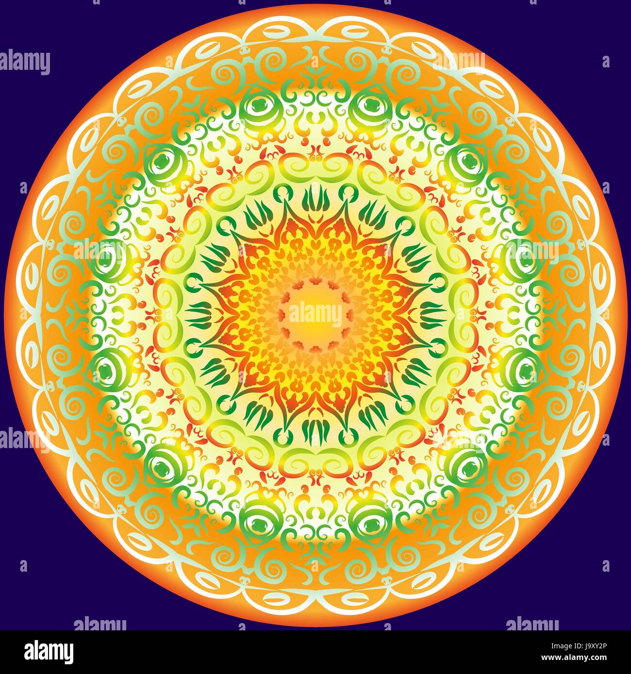 Symmetrical circular pattern in bright colors Stock Vector Image & Art ...