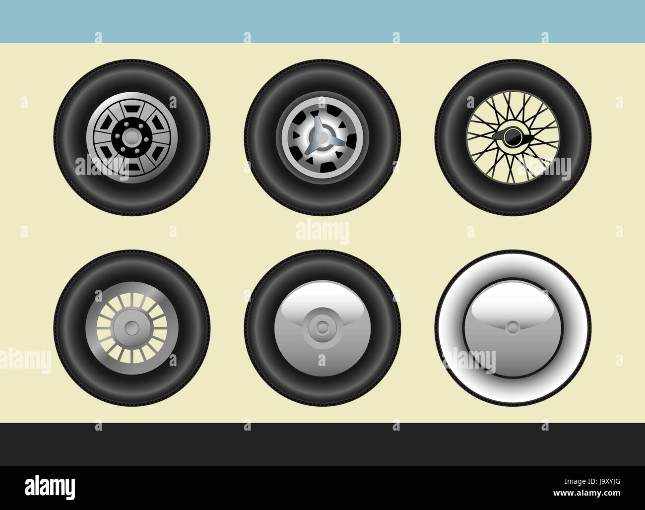 Vector set of retro car wheels Stock Vector Image & Art - Alamy