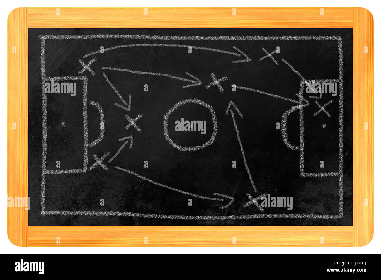 football tactics chalk on blackboard Stock Photo - Alamy