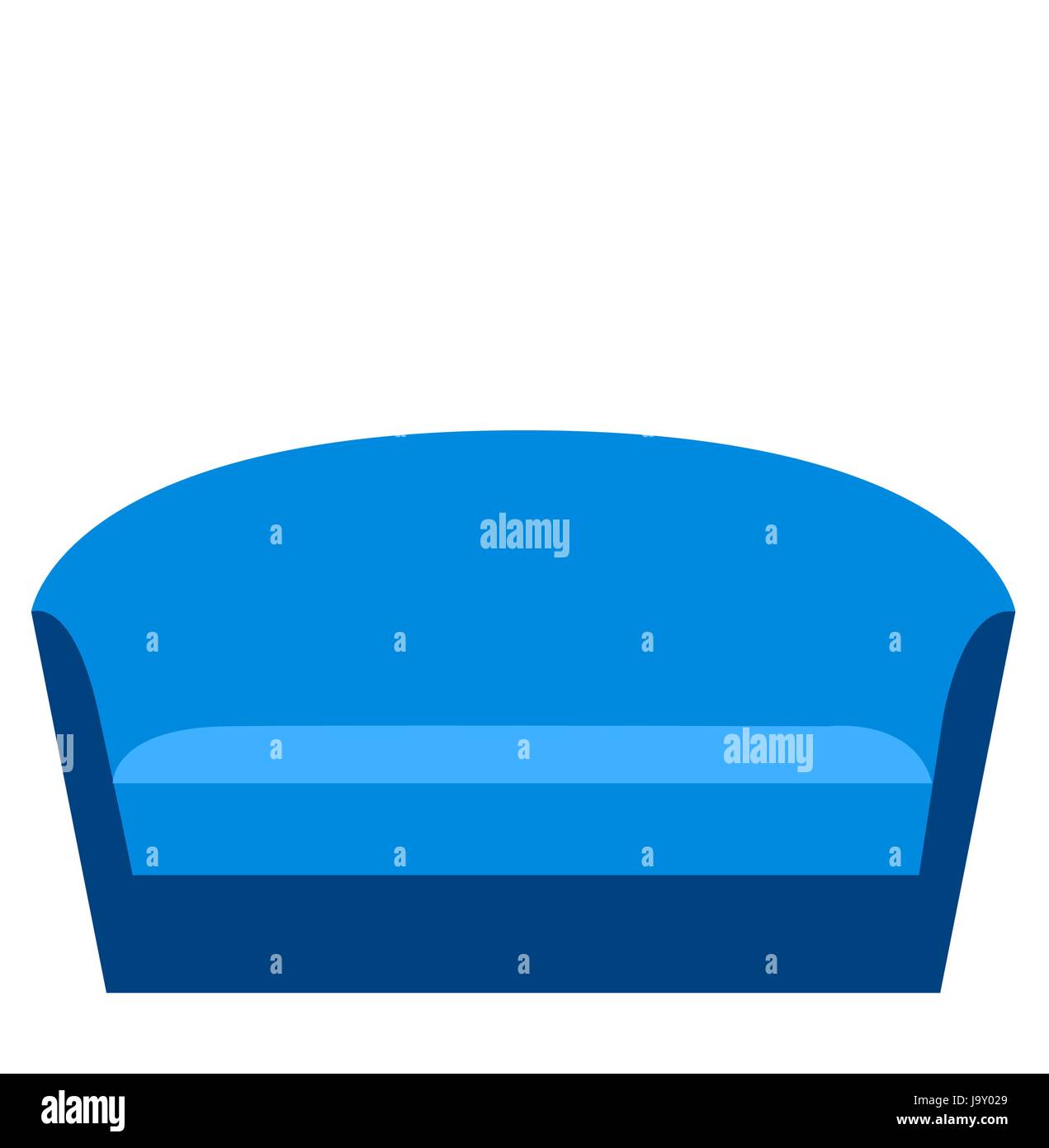 blue sofa on a white background, vector illustration Stock Vector Image ...